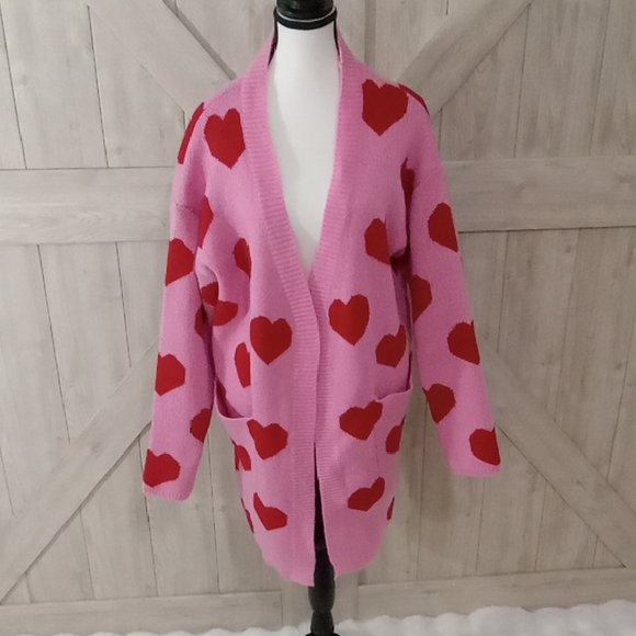 BiBi | Sweaters | Bibioversized Womens Cozy Candy Pink Cardigan With ...